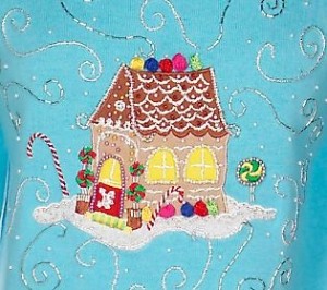 Quacker Factory Gingerbread House Sweater – Gingerbread Fun